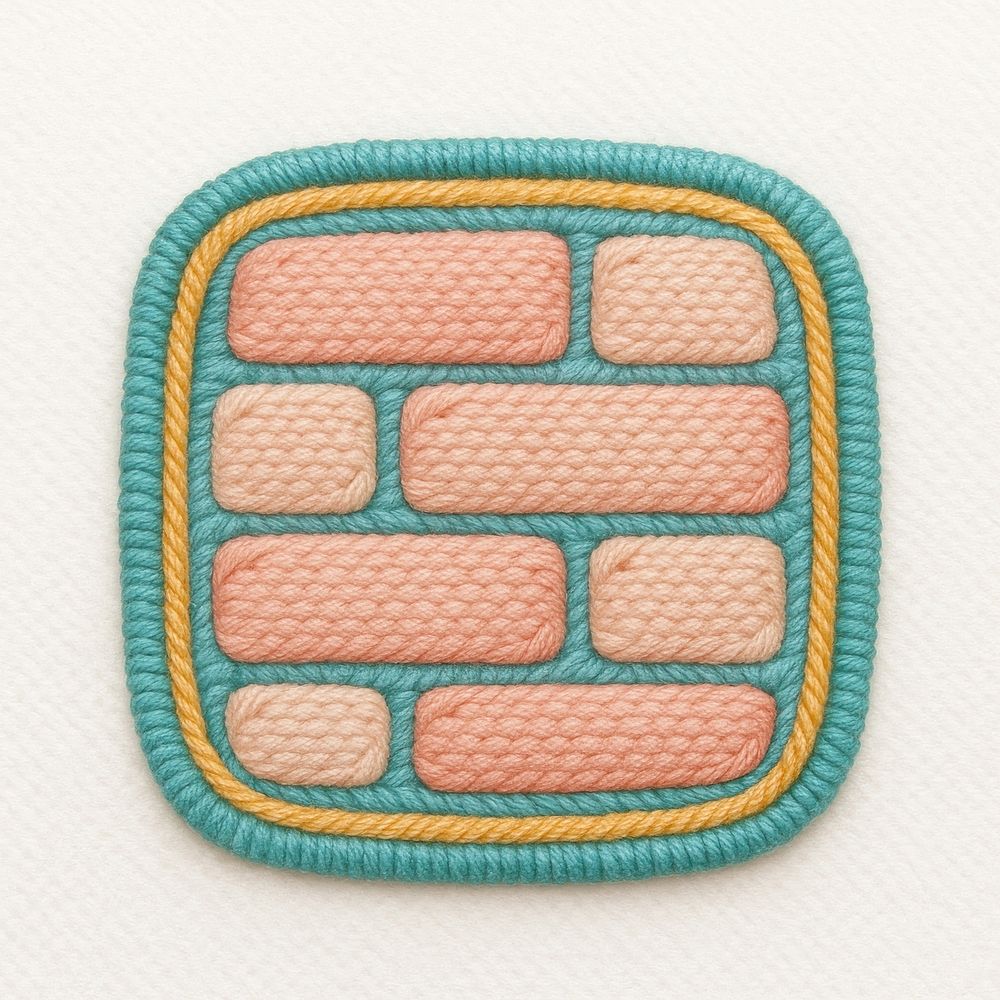 Colorful embroidered brick pattern | Free Photo Illustration - rawpixel
