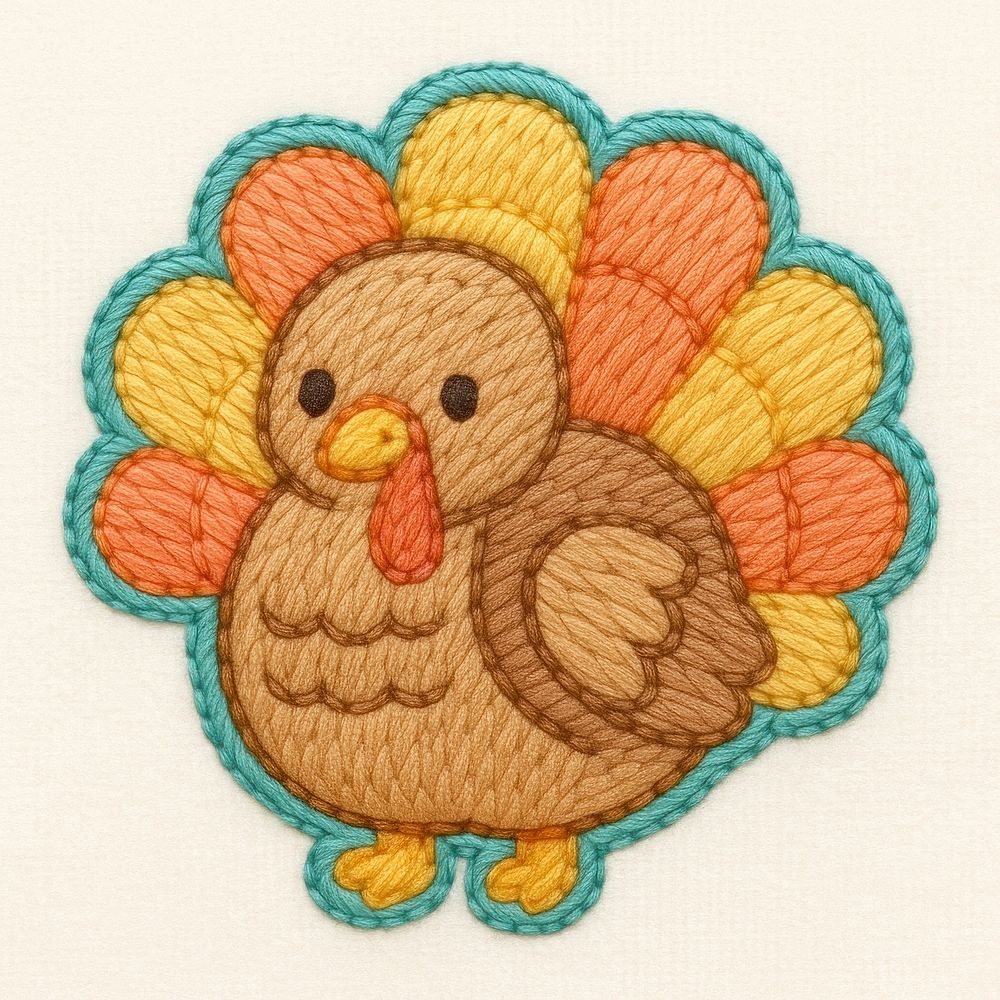 Colorful embroidered turkey illustration | Free Photo Illustration ...