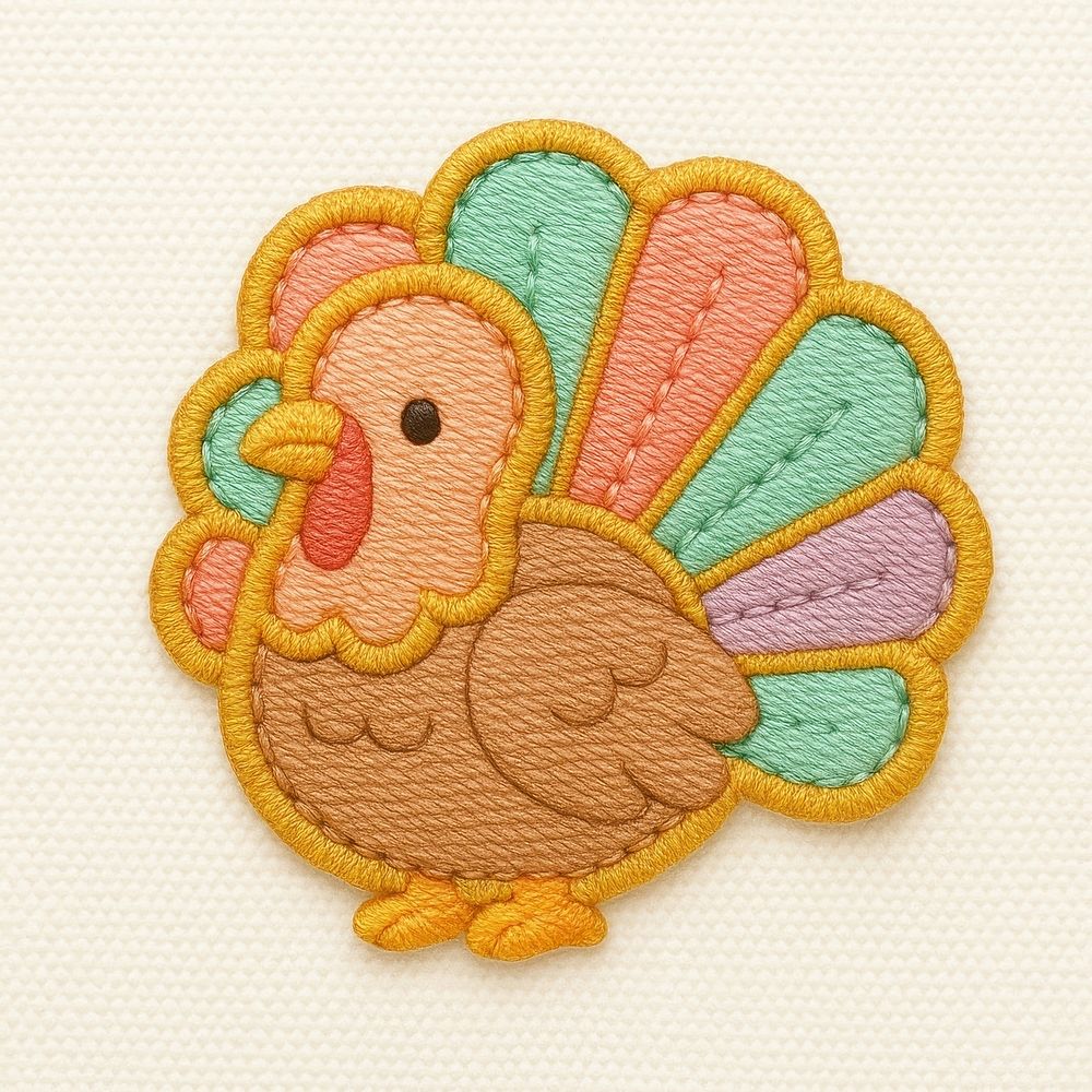 Colorful embroidered turkey illustration | Free Photo Illustration ...