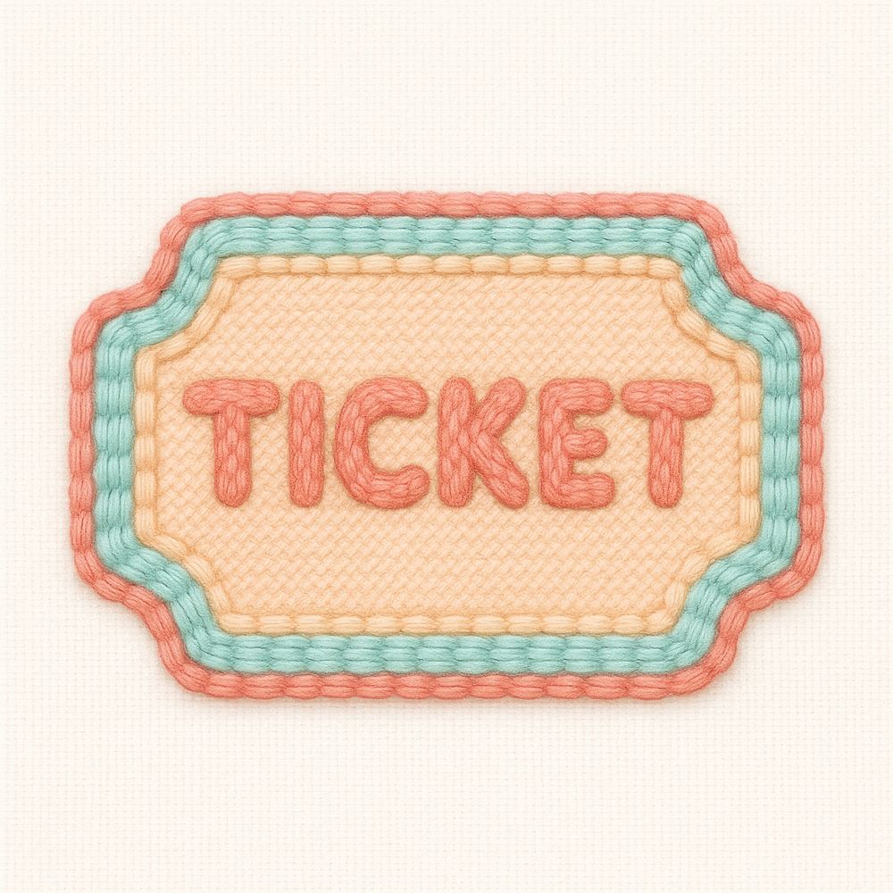 Colorful embroidered ticket illustration | Free Photo Illustration ...