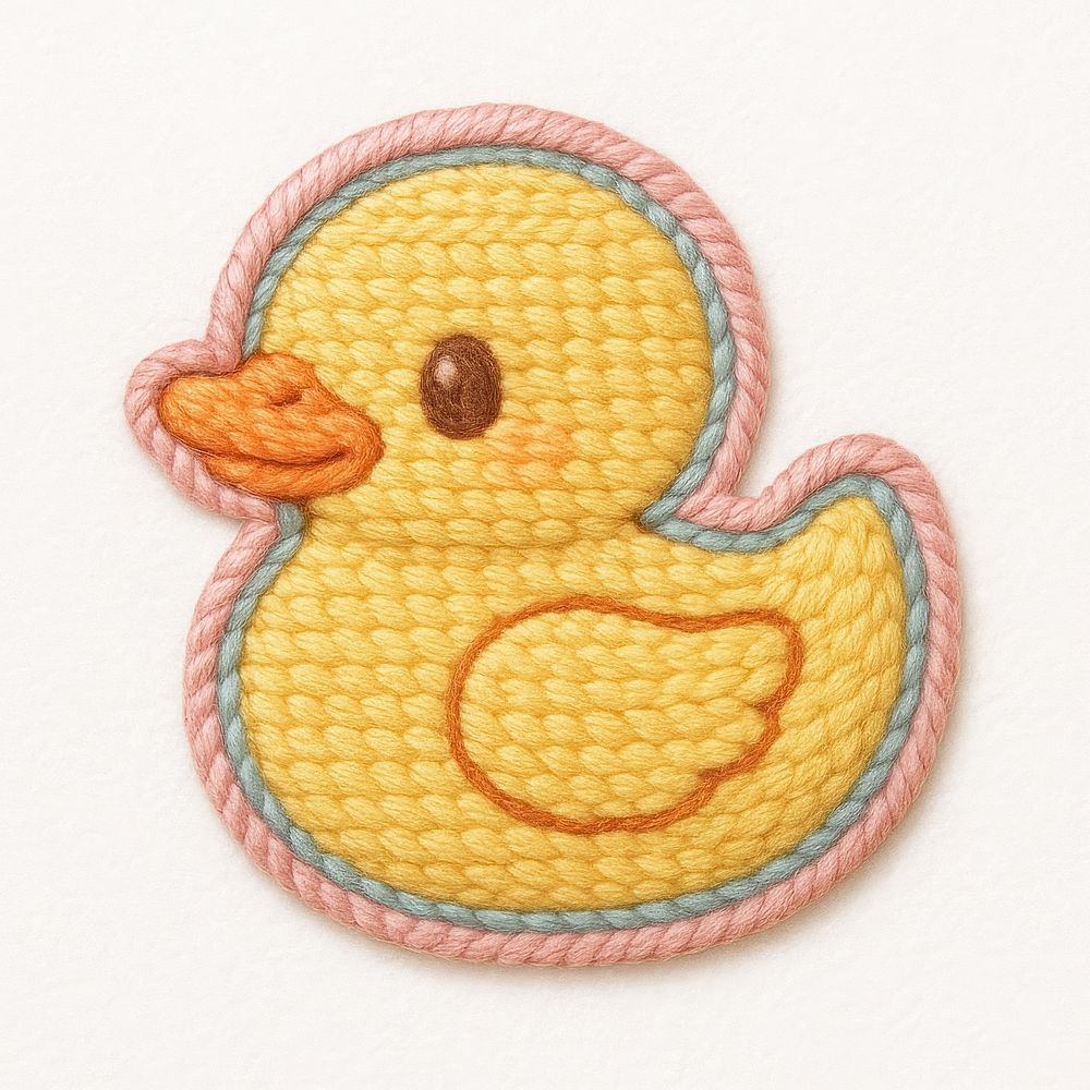 Cute embroidered duck patch | Free Photo Illustration - rawpixel