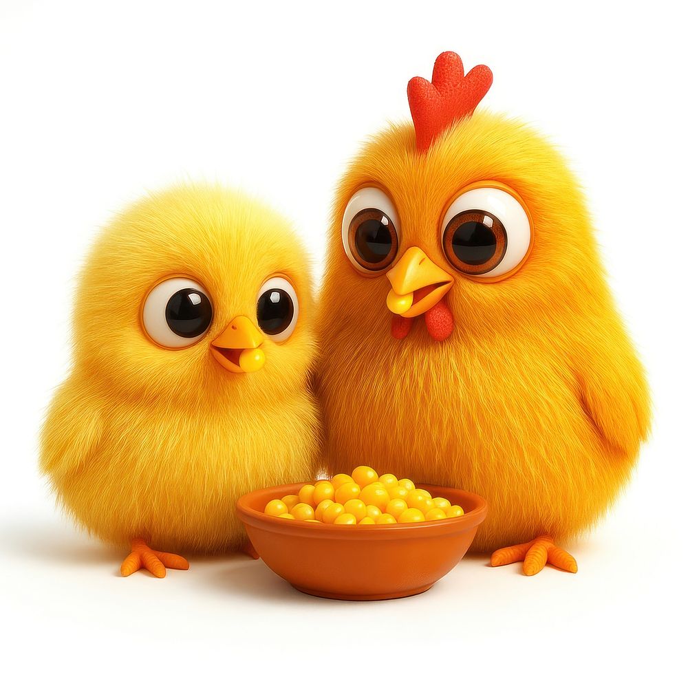 Cute fluffy chicks illustration | Free Photo Illustration - rawpixel