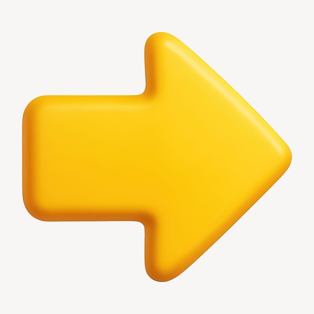 Bold yellow 3D arrow icon | Free Photo Illustration - rawpixel