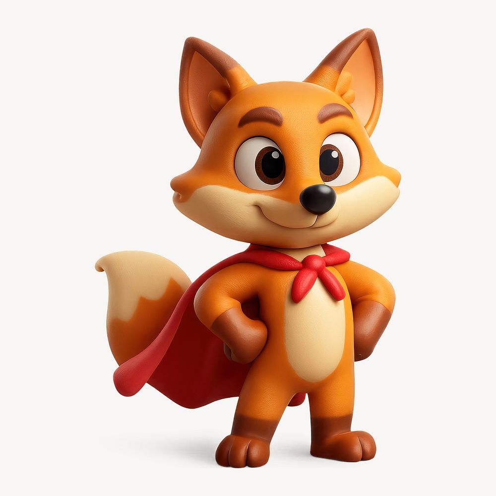 Heroic cartoon fox character. | Free Photo Illustration - rawpixel