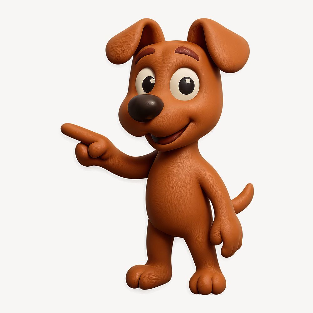 Cute cartoon dog pointing. | Free Photo Illustration - rawpixel
