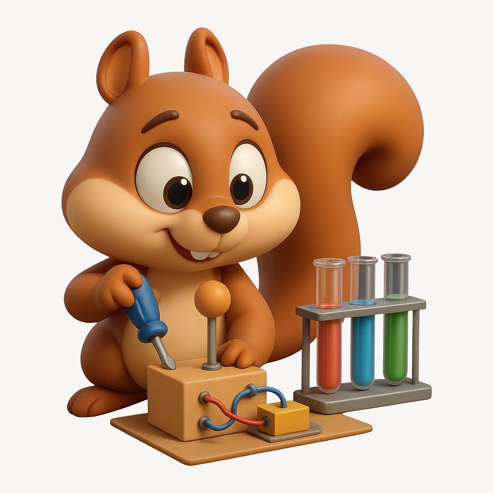 Squirrel scientist with colorful experiments. | Free Photo Illustration ...