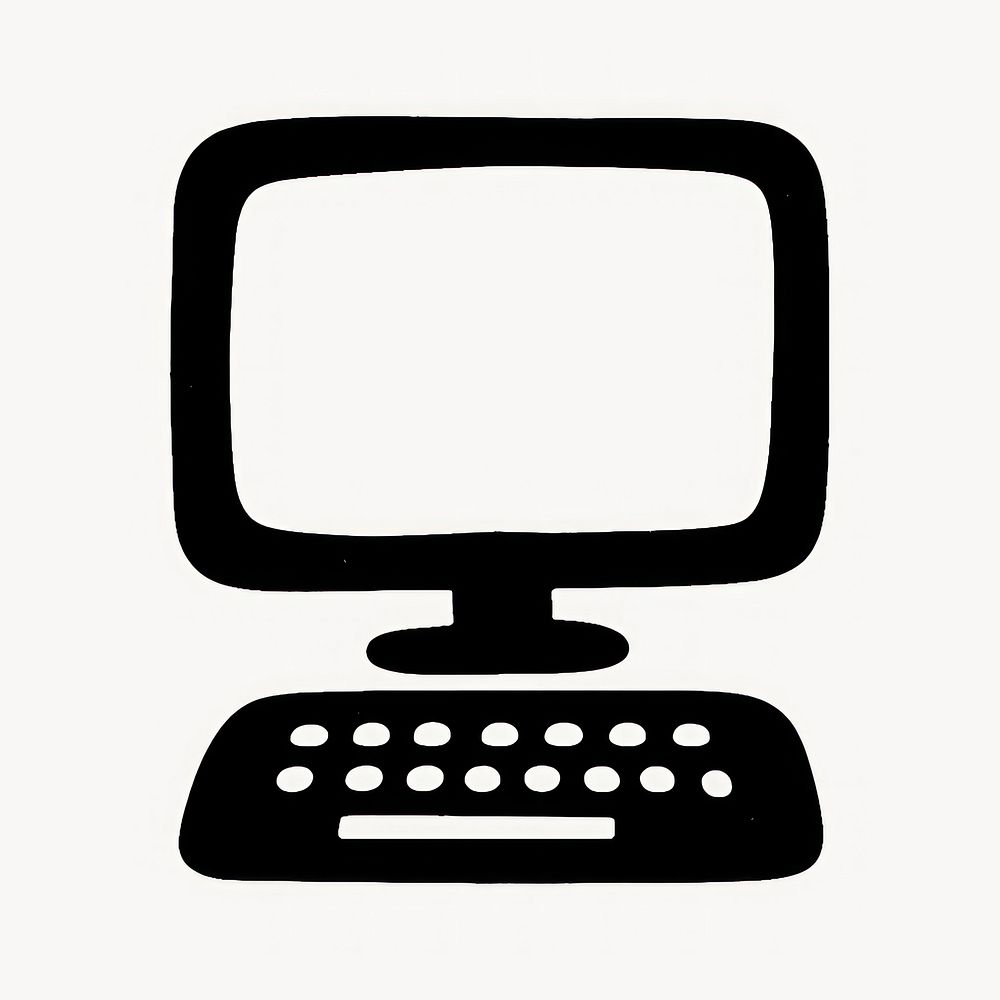 Retro computer silhouette illustration | Free Photo Illustration - rawpixel