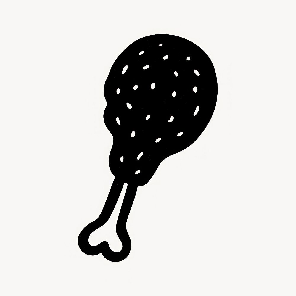 Simple black chicken drumstick illustration | Free Photo Illustration ...