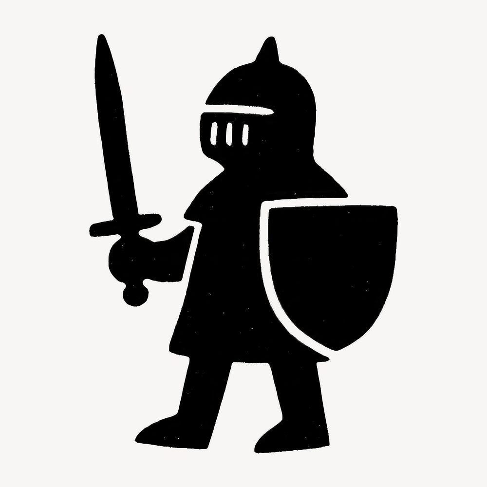 Medieval knight silhouette illustration vector | Free Vector - rawpixel