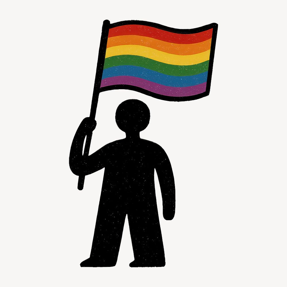 Inclusive silhouette with flag vector | Free Vector - rawpixel