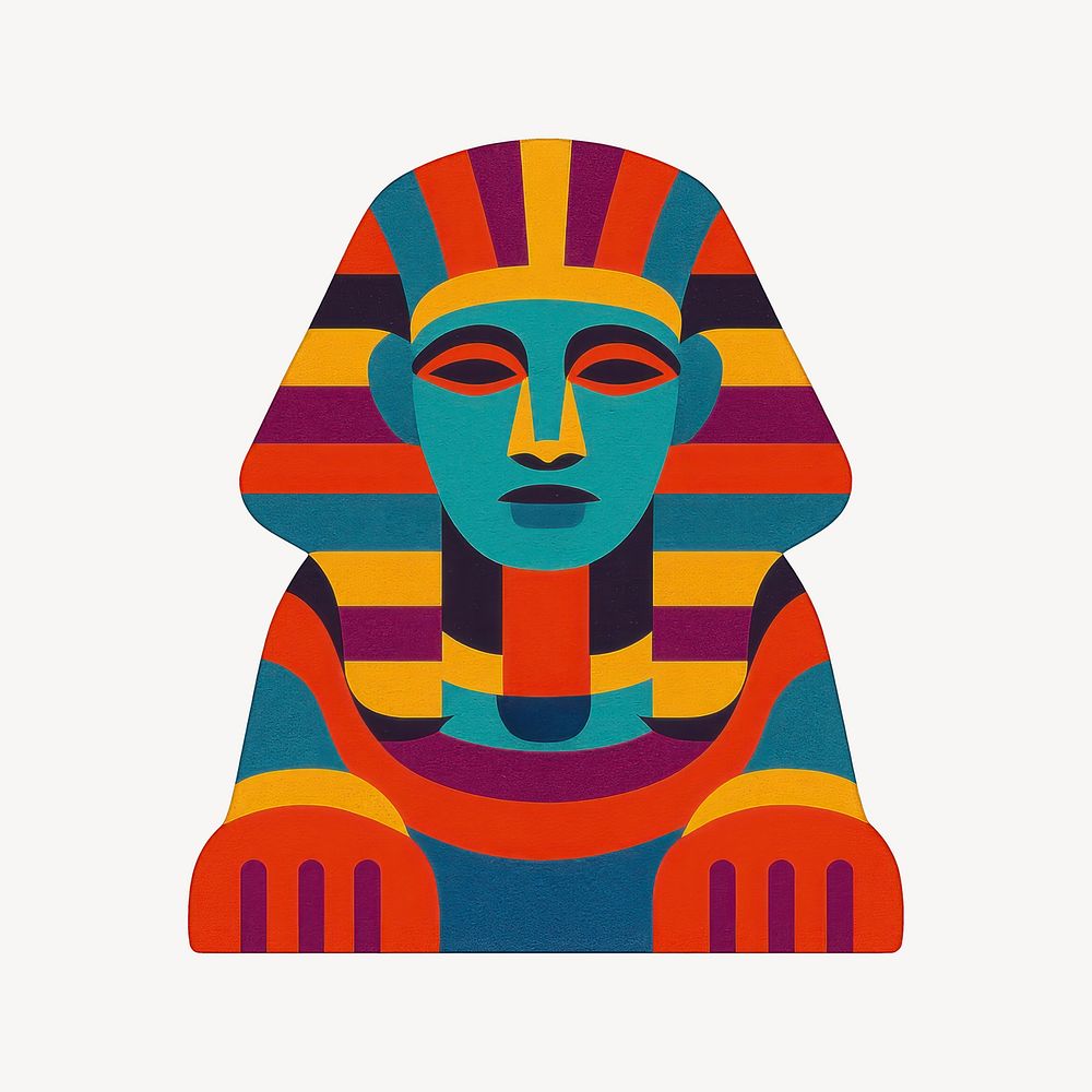 Colorful abstract Egyptian sphinx illustration | Free Photo Illustration - rawpixel
