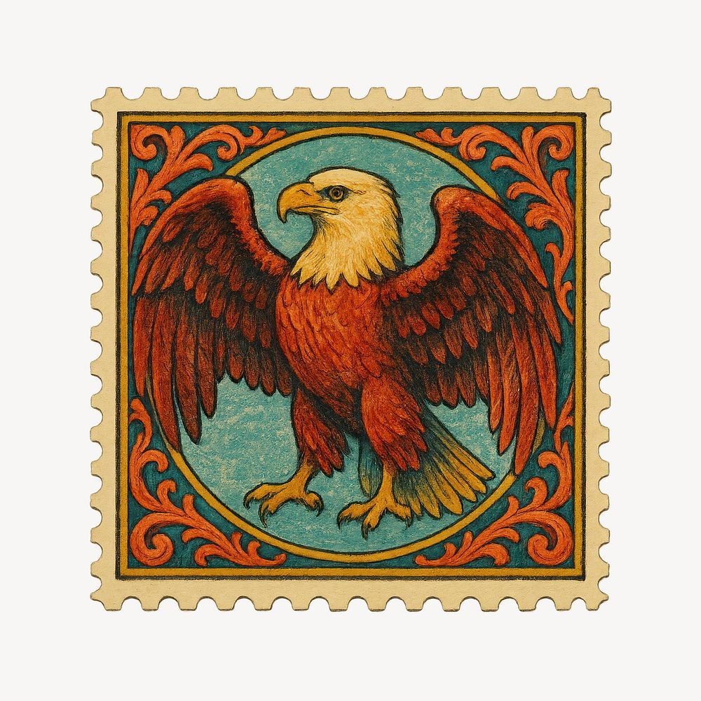 Vintage eagle postage stamp illustration | Free Photo Illustration ...