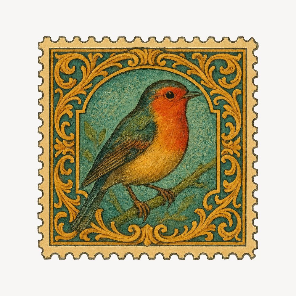 Vintage bird postage stamp illustration | Free Photo Illustration ...