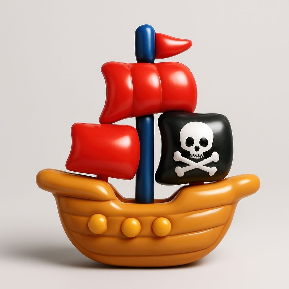 Colorful pirate ship toy | Free Photo Illustration - rawpixel