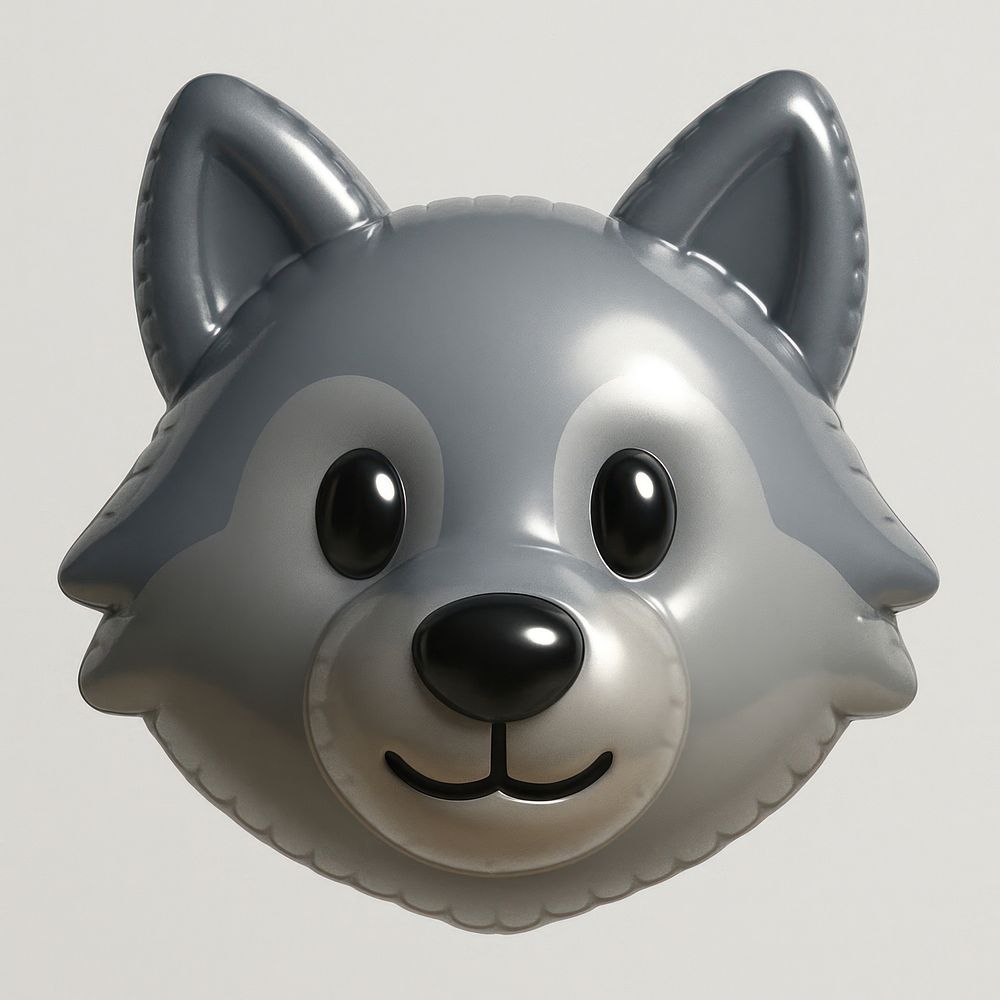 Cute inflatable wolf head | Free Photo Illustration - rawpixel