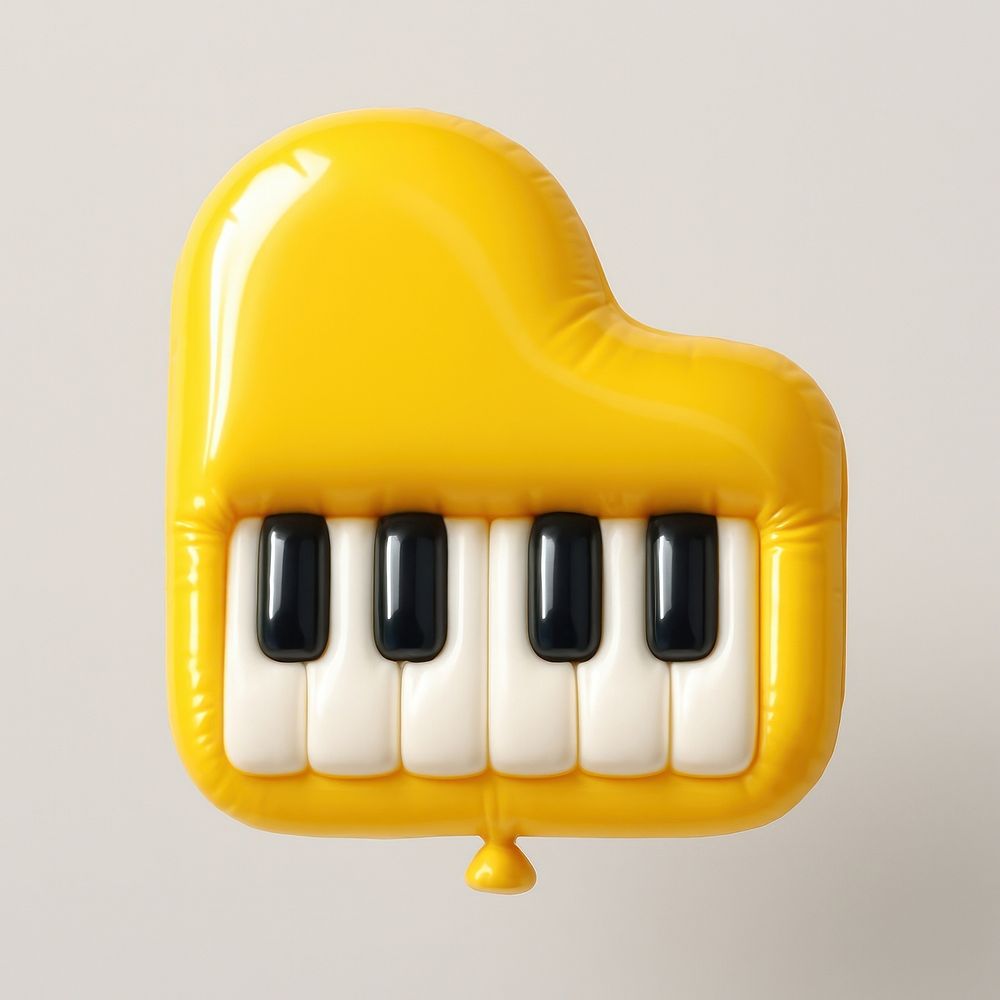 Yellow inflatable piano balloon. | Free Photo Illustration - rawpixel