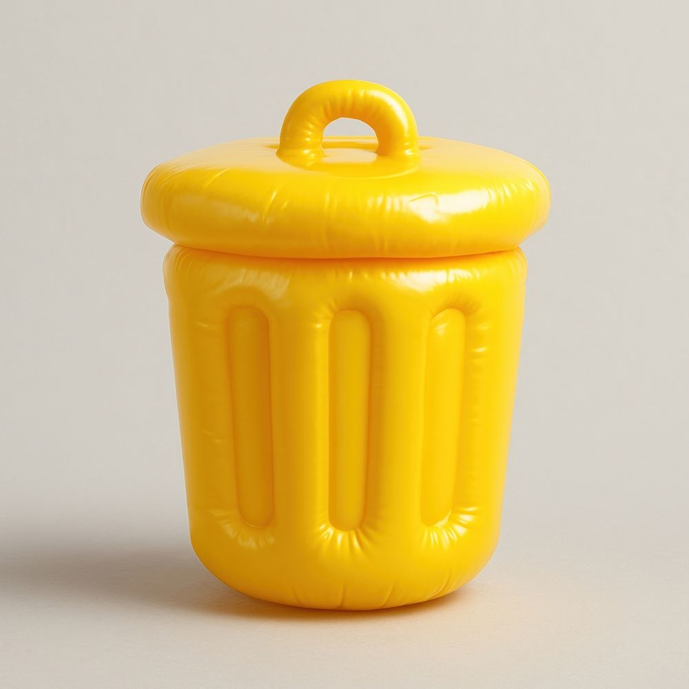 Yellow inflatable trash bin illustration | Free Photo Illustration ...