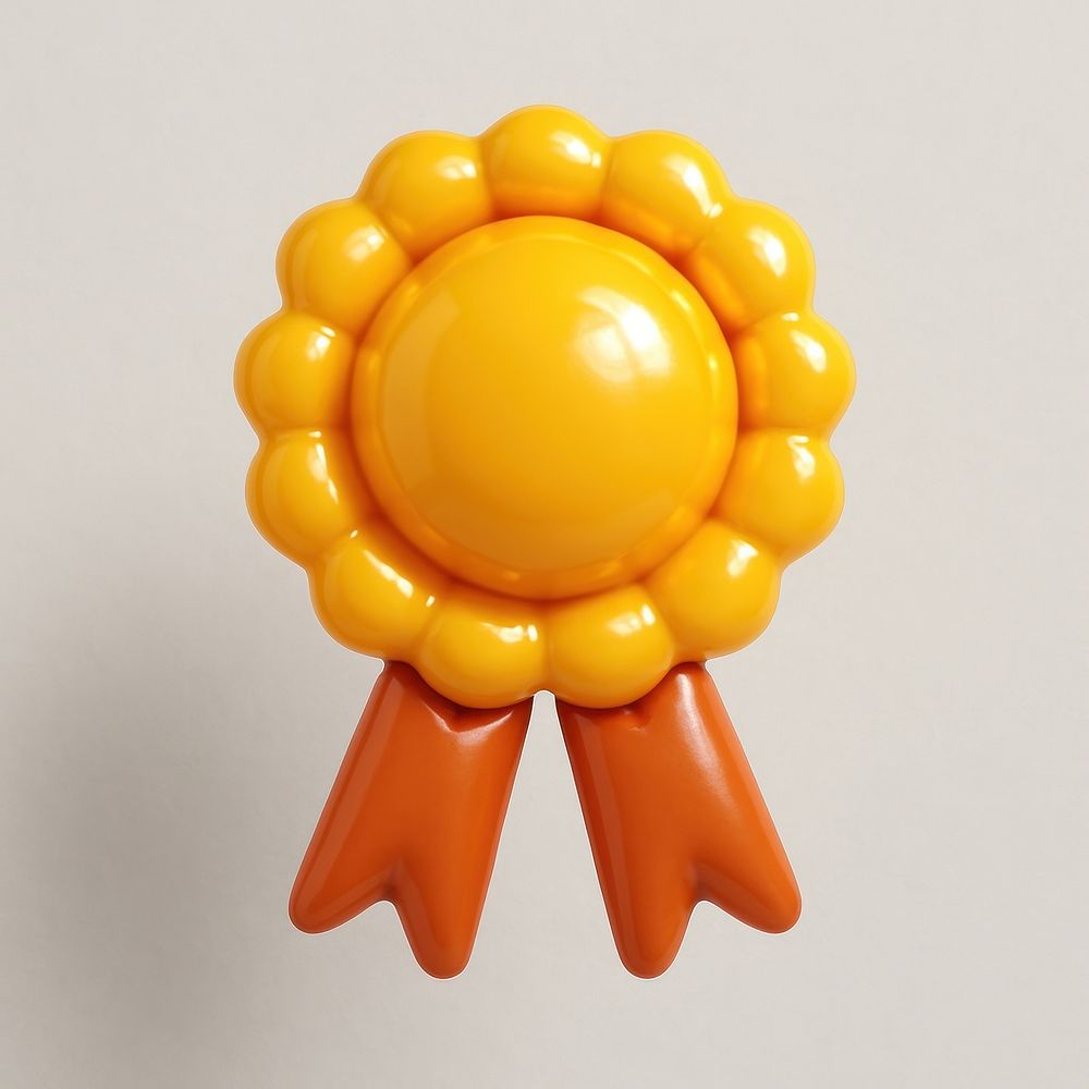 Bright yellow award ribbon illustration. | Free Photo Illustration ...