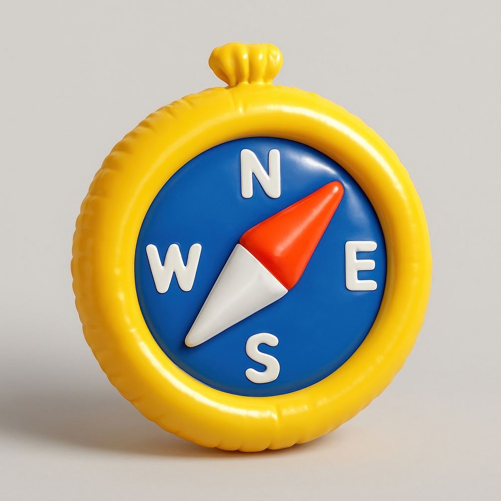 Colorful toy compass illustration | Free Photo Illustration - rawpixel
