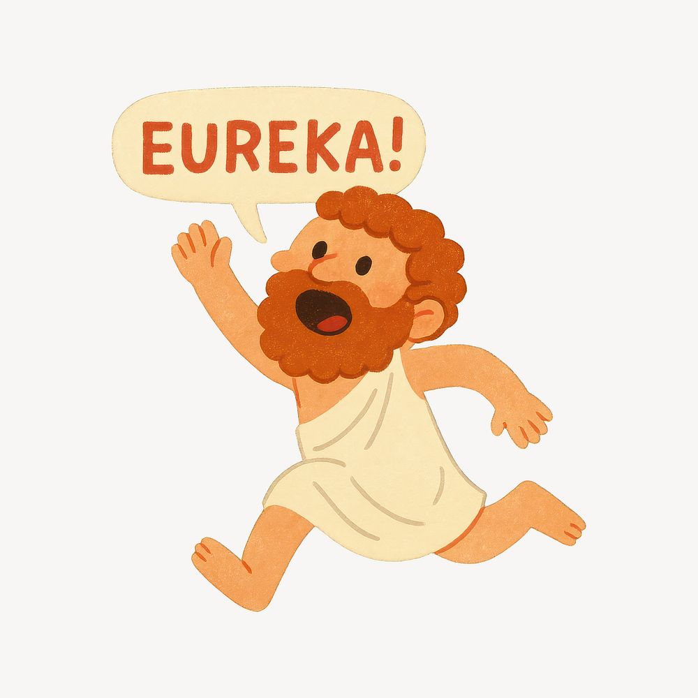 Eureka cartoon discovery illustration | Free Photo Illustration - rawpixel