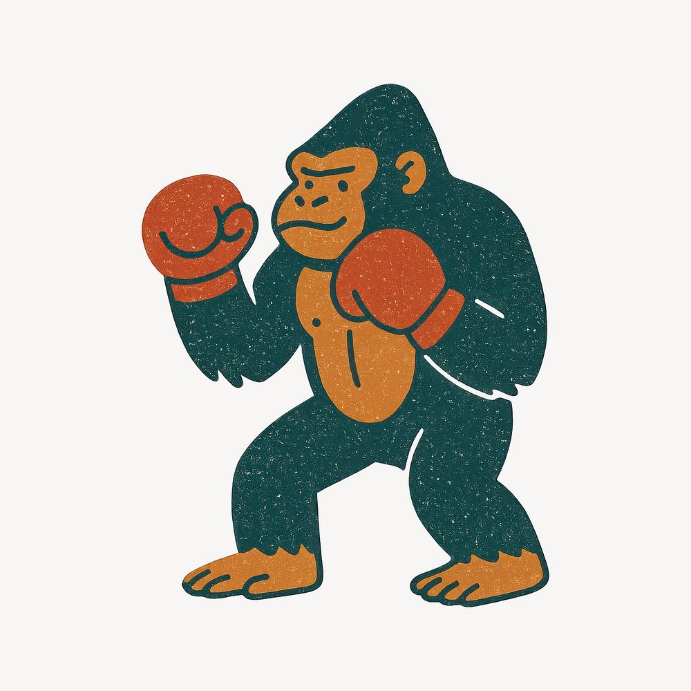 Retro gorilla boxing illustration | Free Photo Illustration - rawpixel