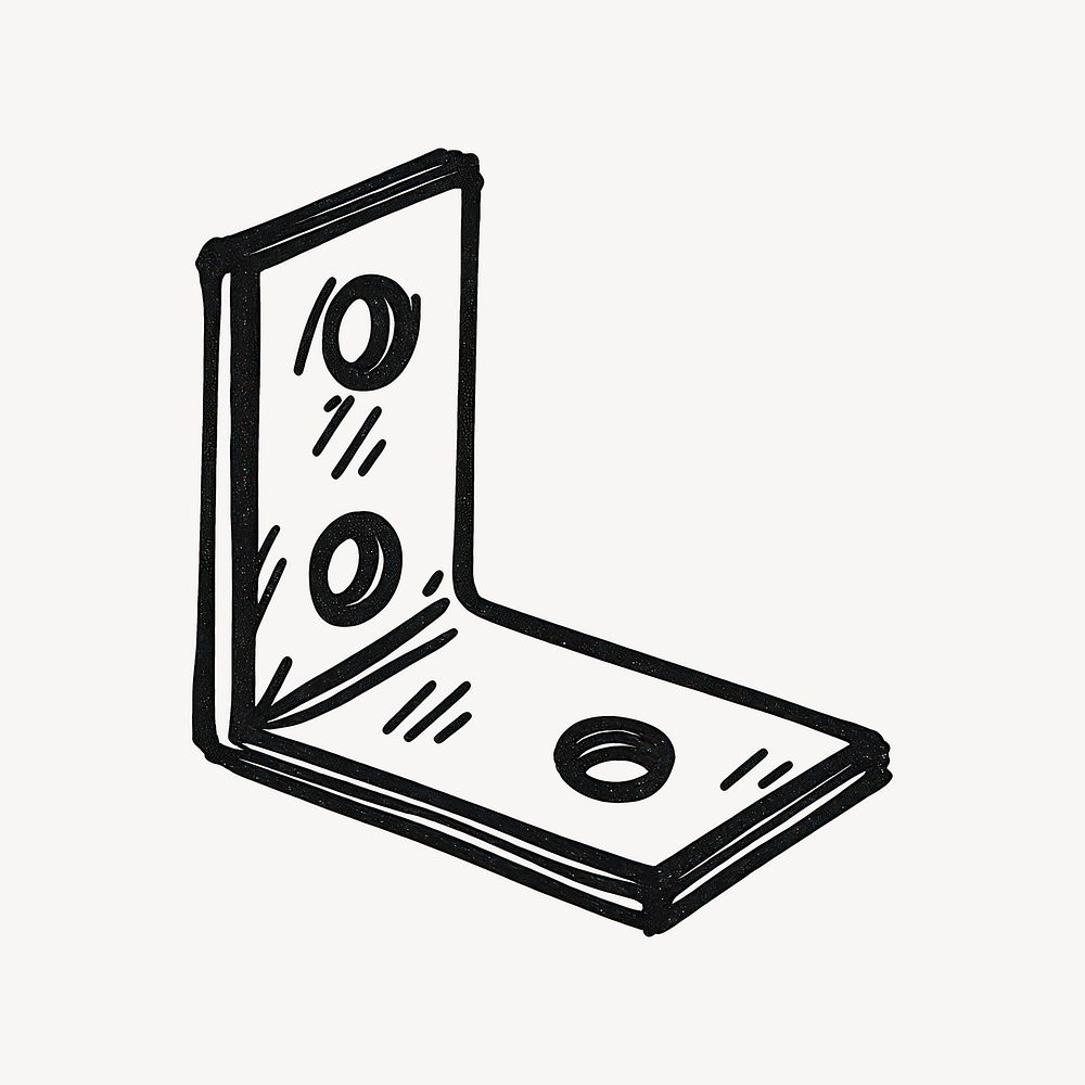 Hand-drawn metal bracket illustration | Free Photo Illustration - rawpixel