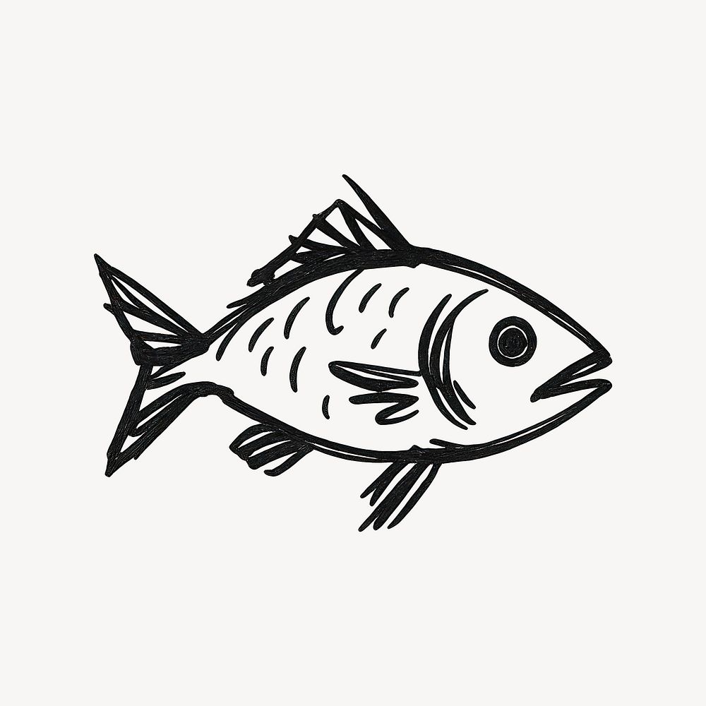 Hand-drawn fish sketch illustration | Free Photo Illustration - rawpixel
