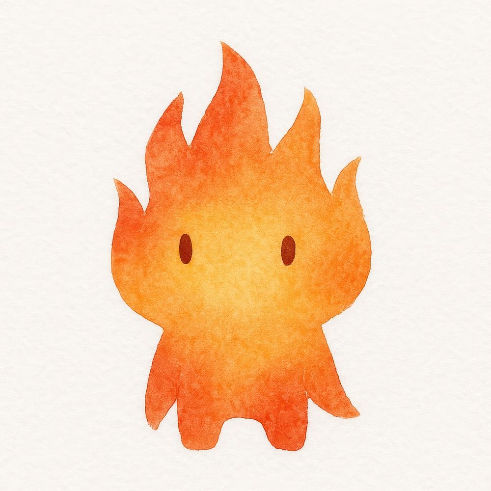 Cute fiery character illustration | Free Photo Illustration - rawpixel