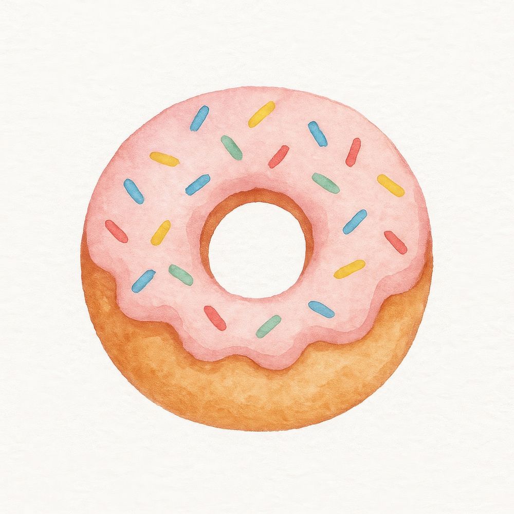 Colorful donut watercolor illustration | Free Photo Illustration - rawpixel