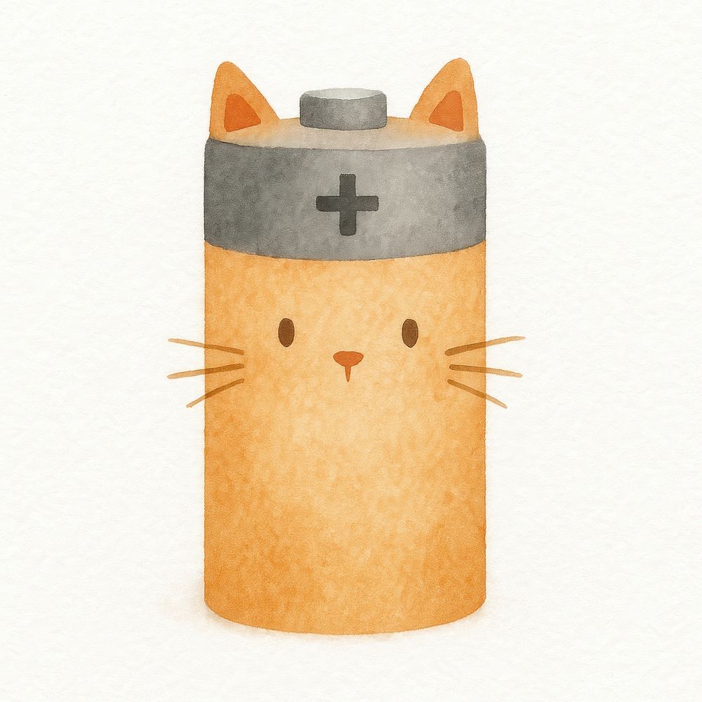 Cute cat battery illustration | Free Photo Illustration - rawpixel