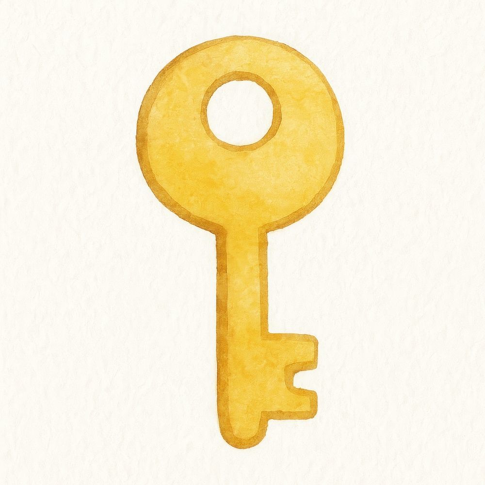 Vintage watercolor key illustration | Free Photo Illustration - rawpixel