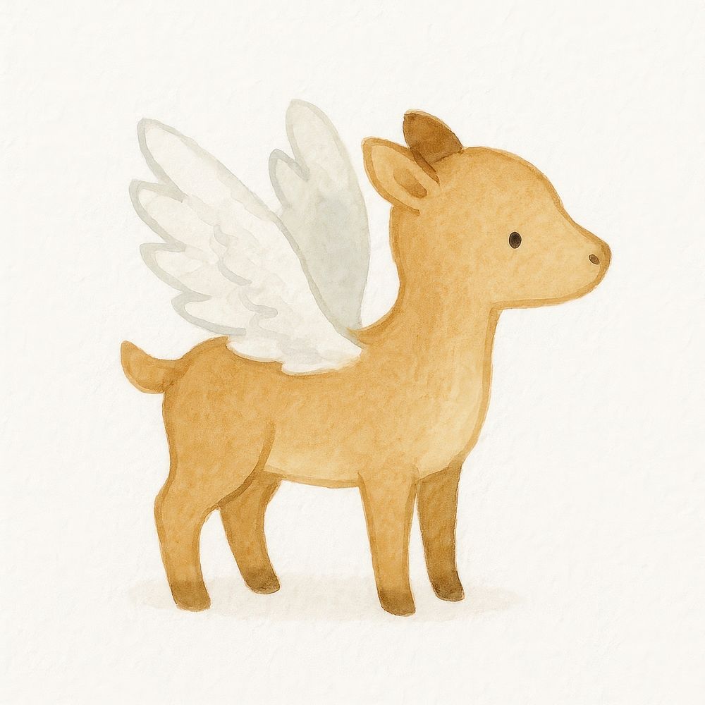 Cute winged deer illustration | Free Photo Illustration - rawpixel