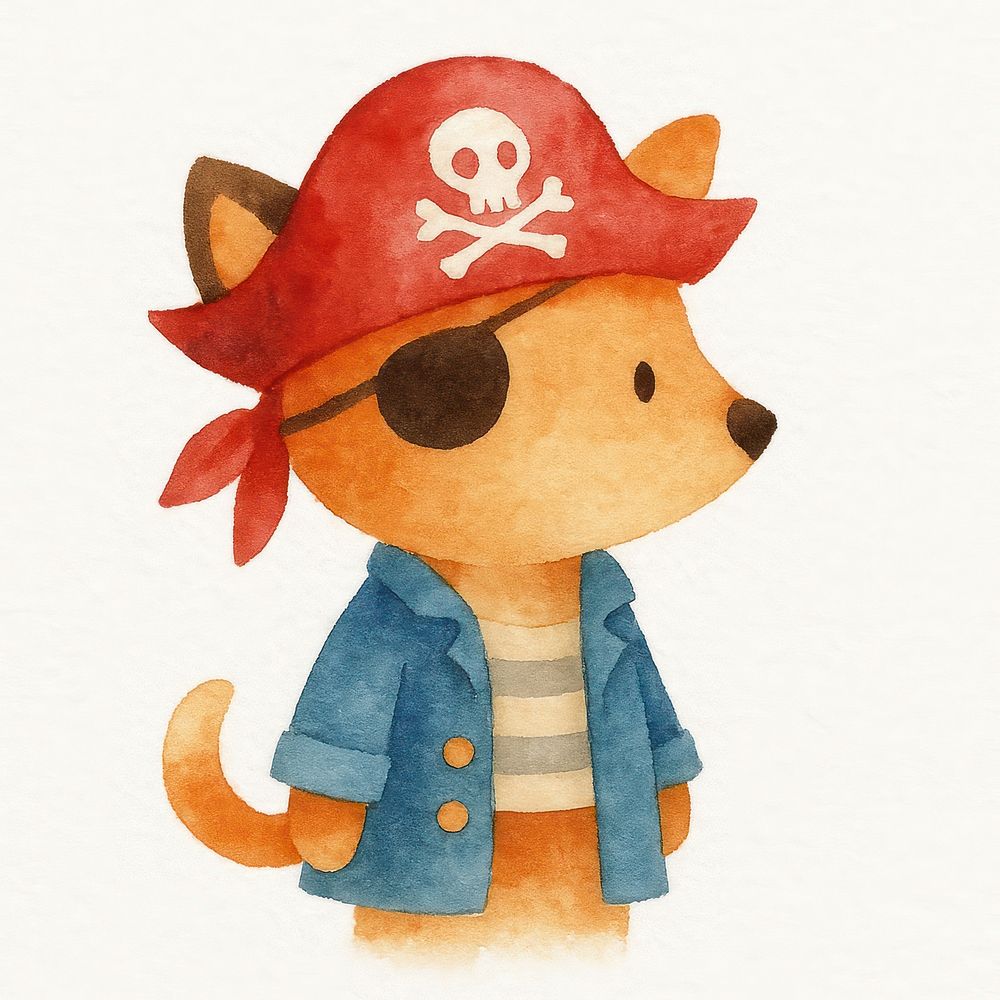 Cute pirate dog illustration | Free Photo Illustration - rawpixel