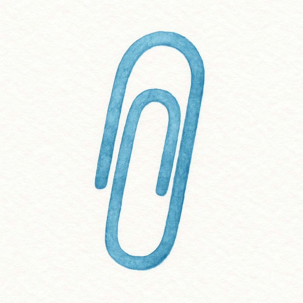 Blue paperclip watercolor illustration | Free Photo Illustration - rawpixel