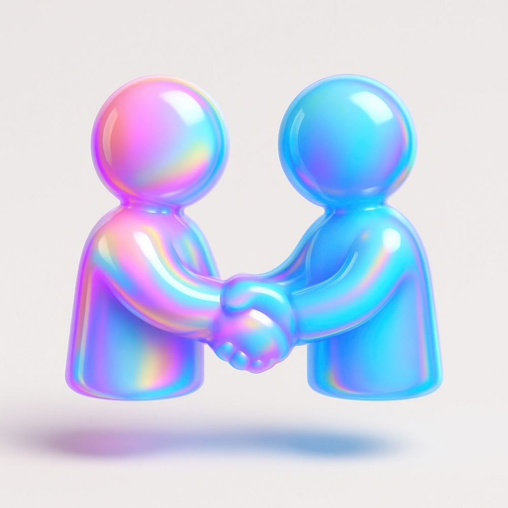 Colorful holographic handshake illustration | Free Photo Illustration ...