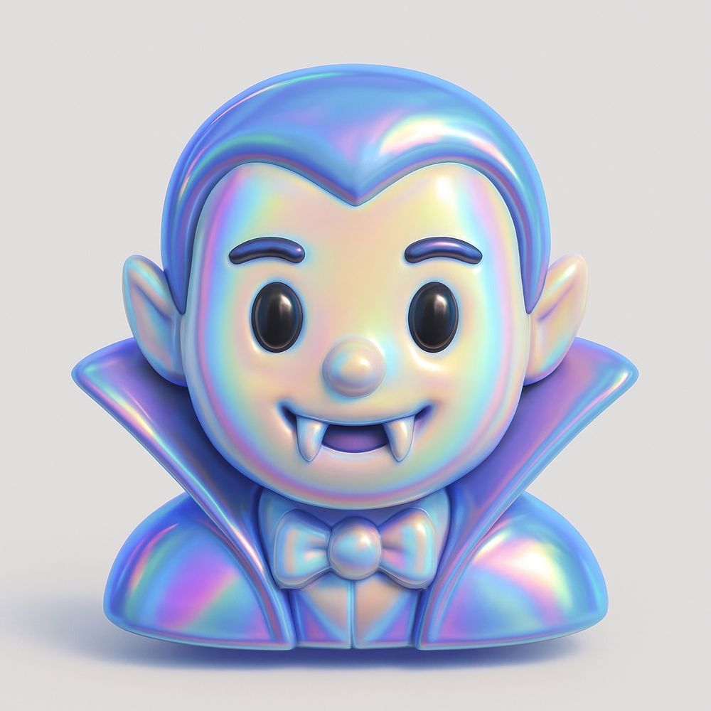 Holographic vampire cartoon character | Free Photo Illustration - rawpixel