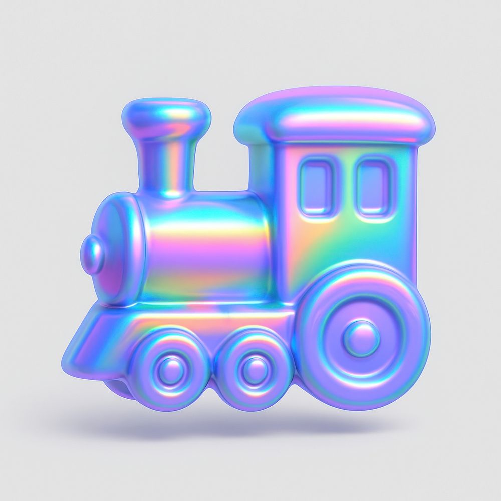 Colorful holographic toy train | Free Photo Illustration - rawpixel