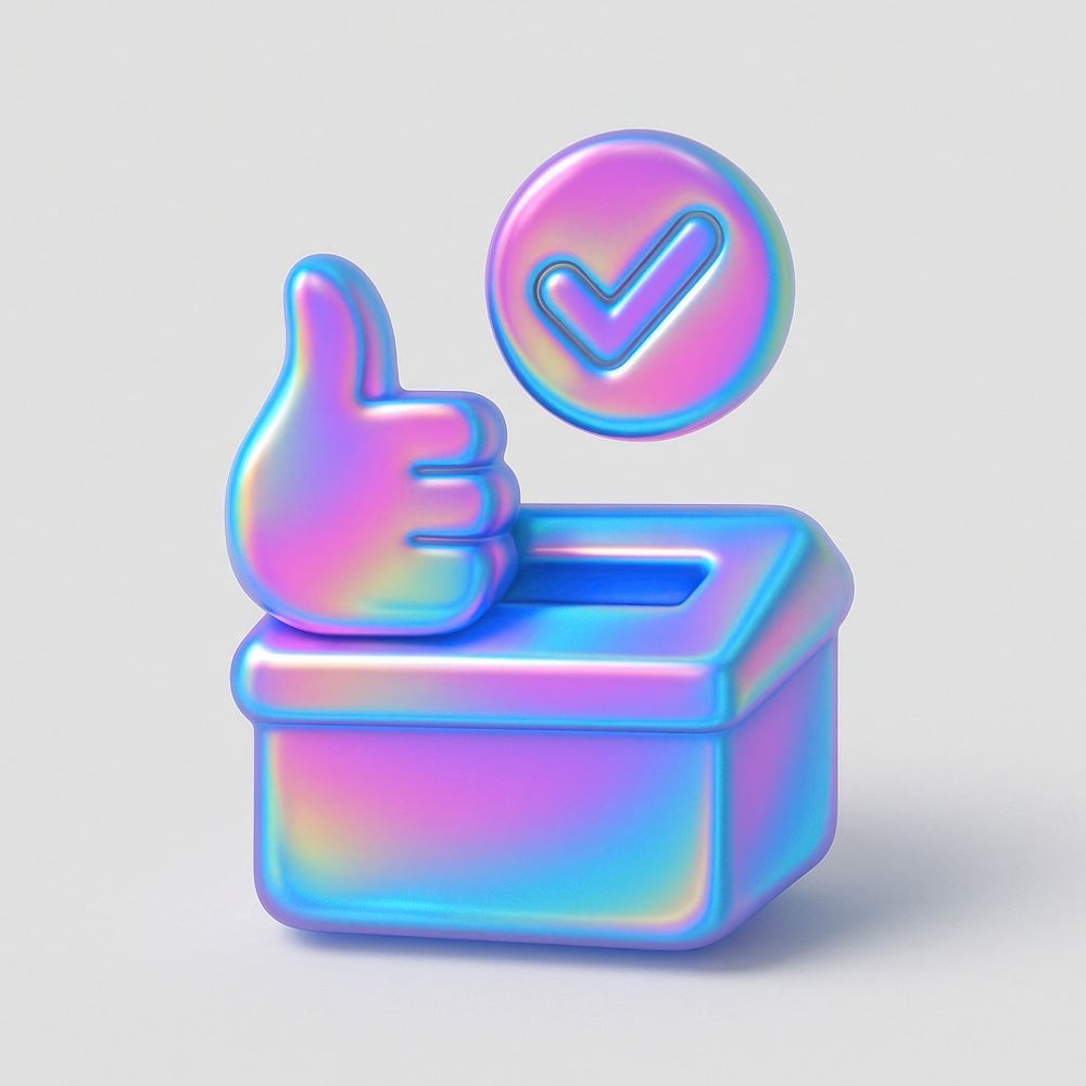 Colorful 3D thumbs-up icon | Free Photo Illustration - rawpixel