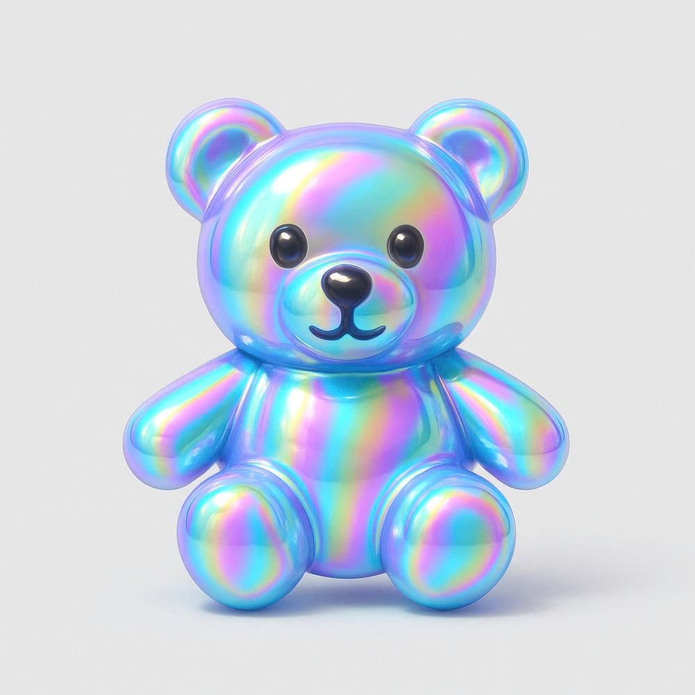 Holographic teddy bear illustration | Free Photo Illustration - rawpixel