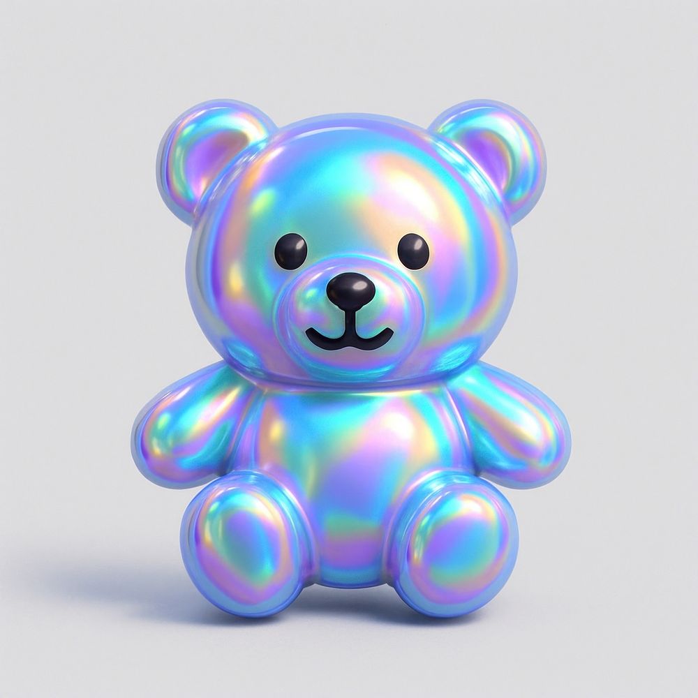 Holographic teddy bear illustration | Free Photo Illustration - rawpixel