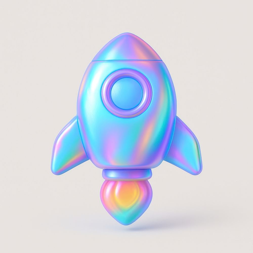 Colorful iridescent rocket illustration | Free Photo Illustration ...