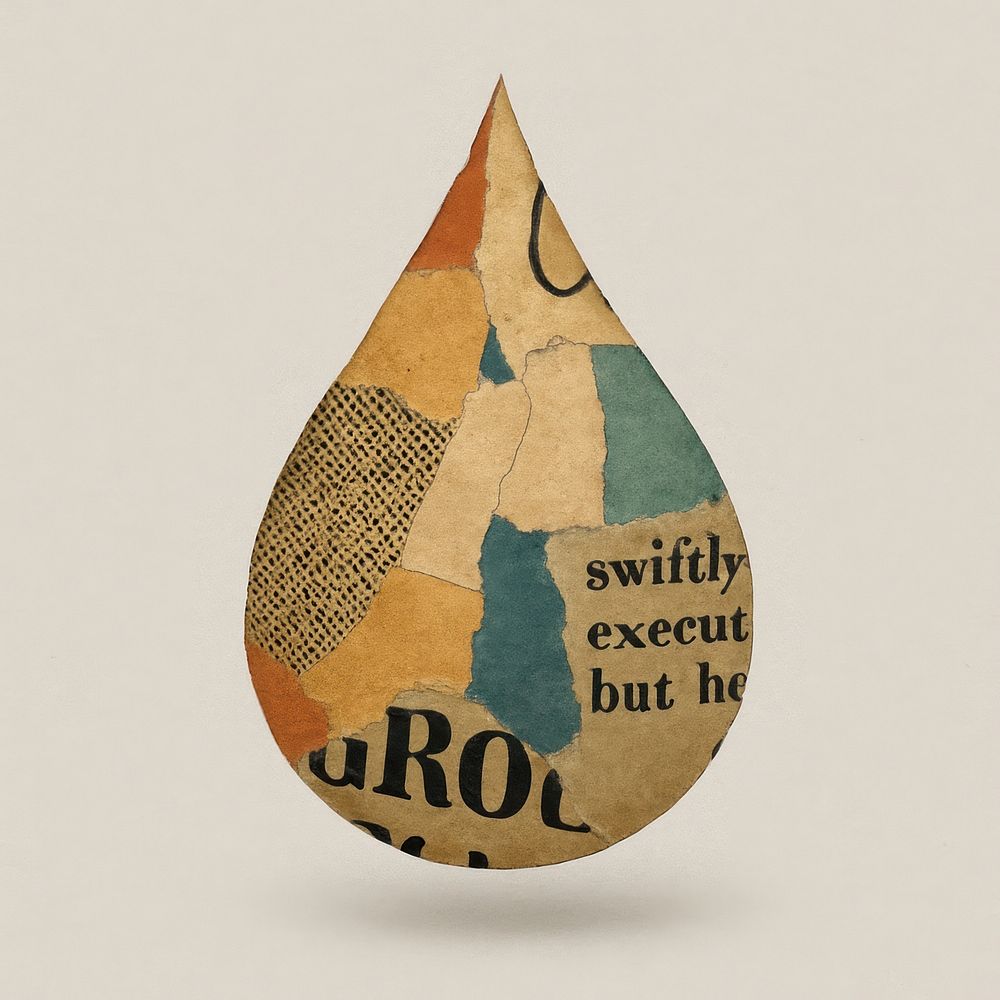 Collage teardrop vintage texture | Free Photo Illustration - rawpixel