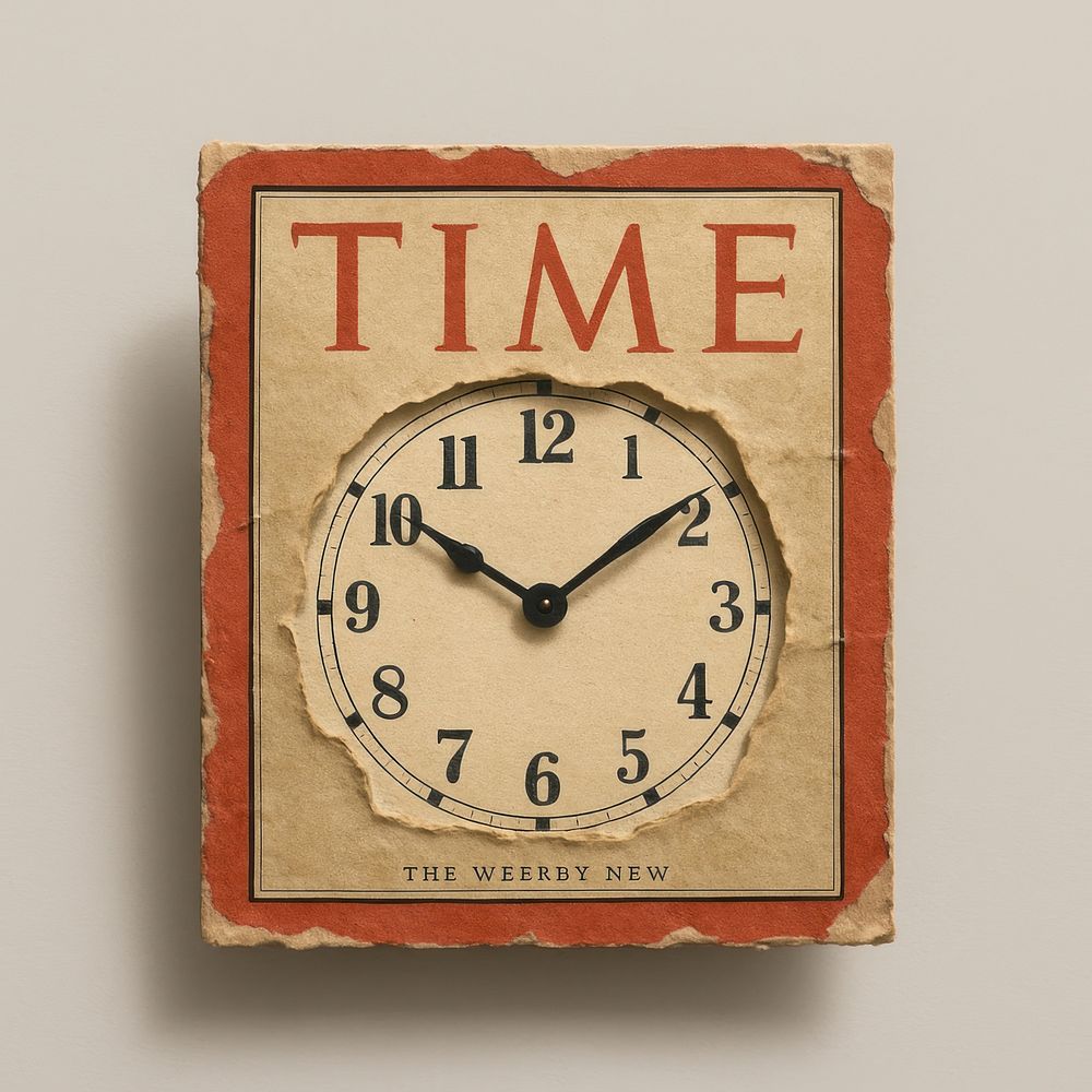 Vintage clock magazine cover | Free Photo Illustration - rawpixel