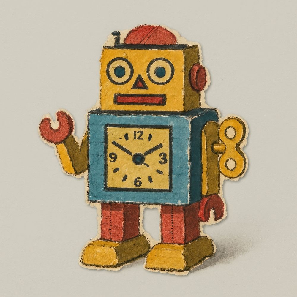 Vintage clockwork toy robot | Free Photo Illustration - rawpixel