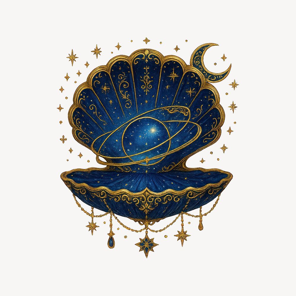 Celestial pearl cosmic shell illustration | Free Photo Illustration ...
