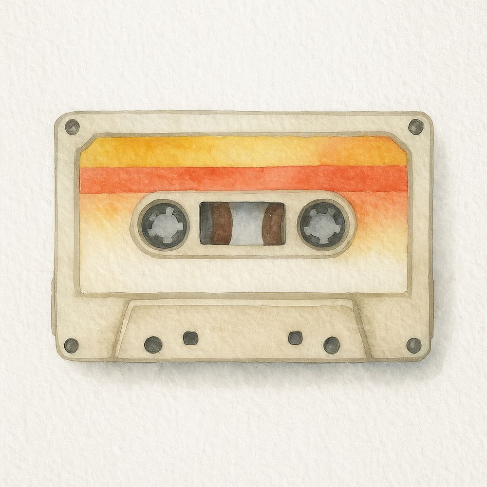 Vintage cassette watercolor illustration. | Free Photo Illustration ...