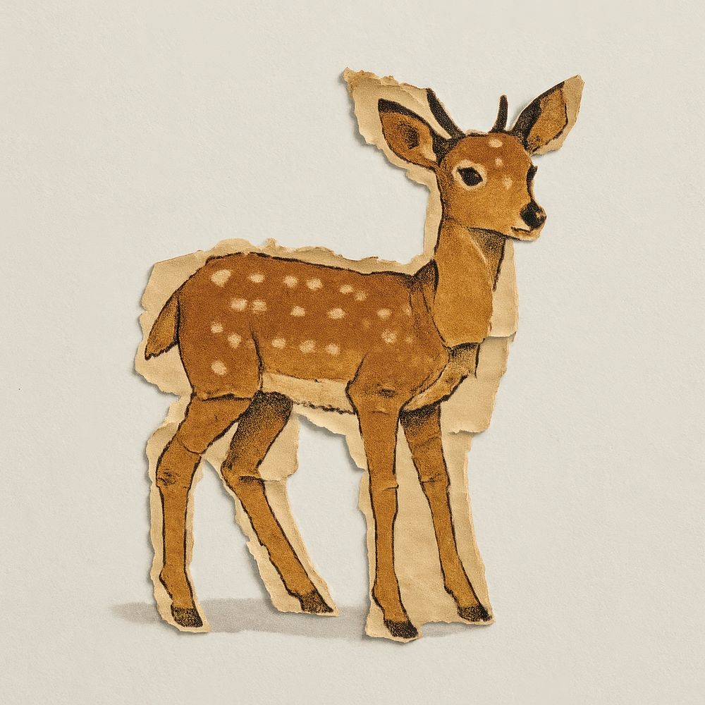 Vintage deer collage art | Free Photo Illustration - rawpixel