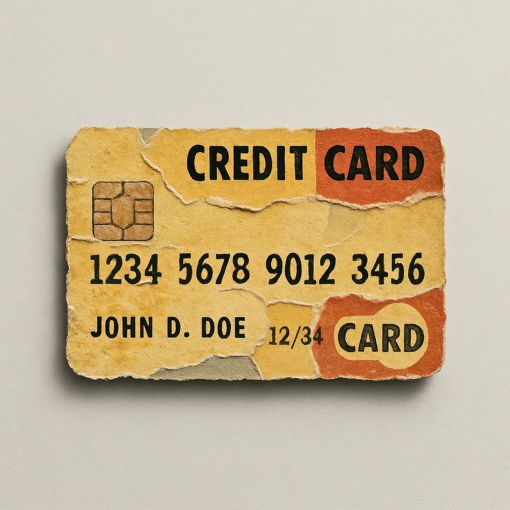 Vintage torn paper credit card | Free Photo Illustration - rawpixel