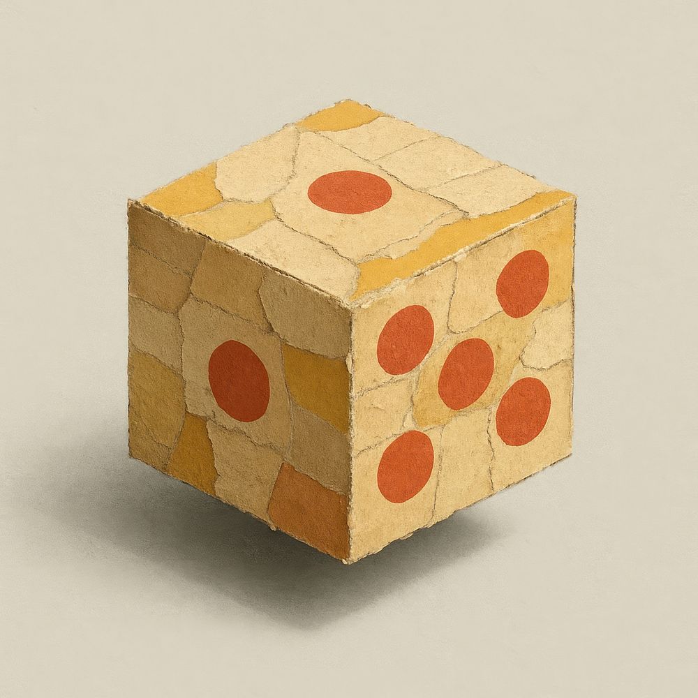 Textured cube with red dots | Free Photo Illustration - rawpixel