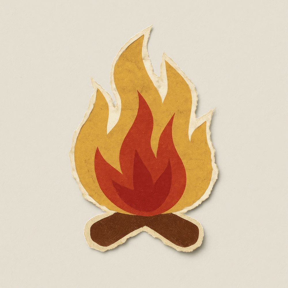 Paper cutout campfire illustration | Free Photo Illustration - rawpixel